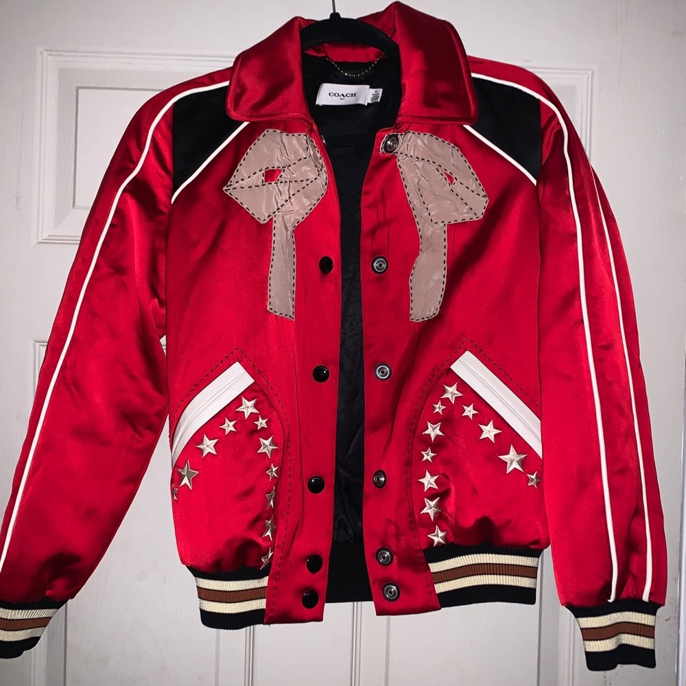 Stunning Red Coach Varsity Jacket. - Gem